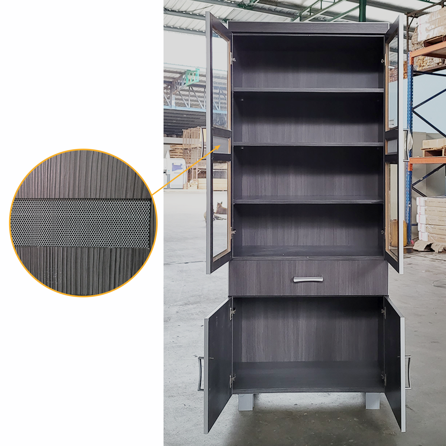 HOMATRIX Kitchen Cabinet Storage Glass Cabinet Almari Simpan Dapur Kaki ...