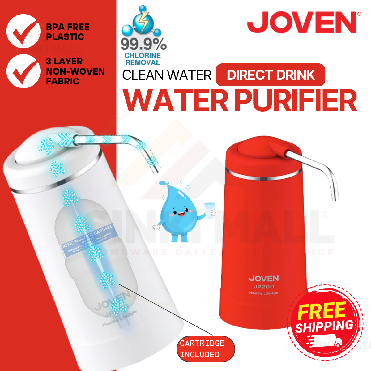 [FREE SHIPPING]Joven Water Purifier High Efficiency 3-Layer Fabric ...