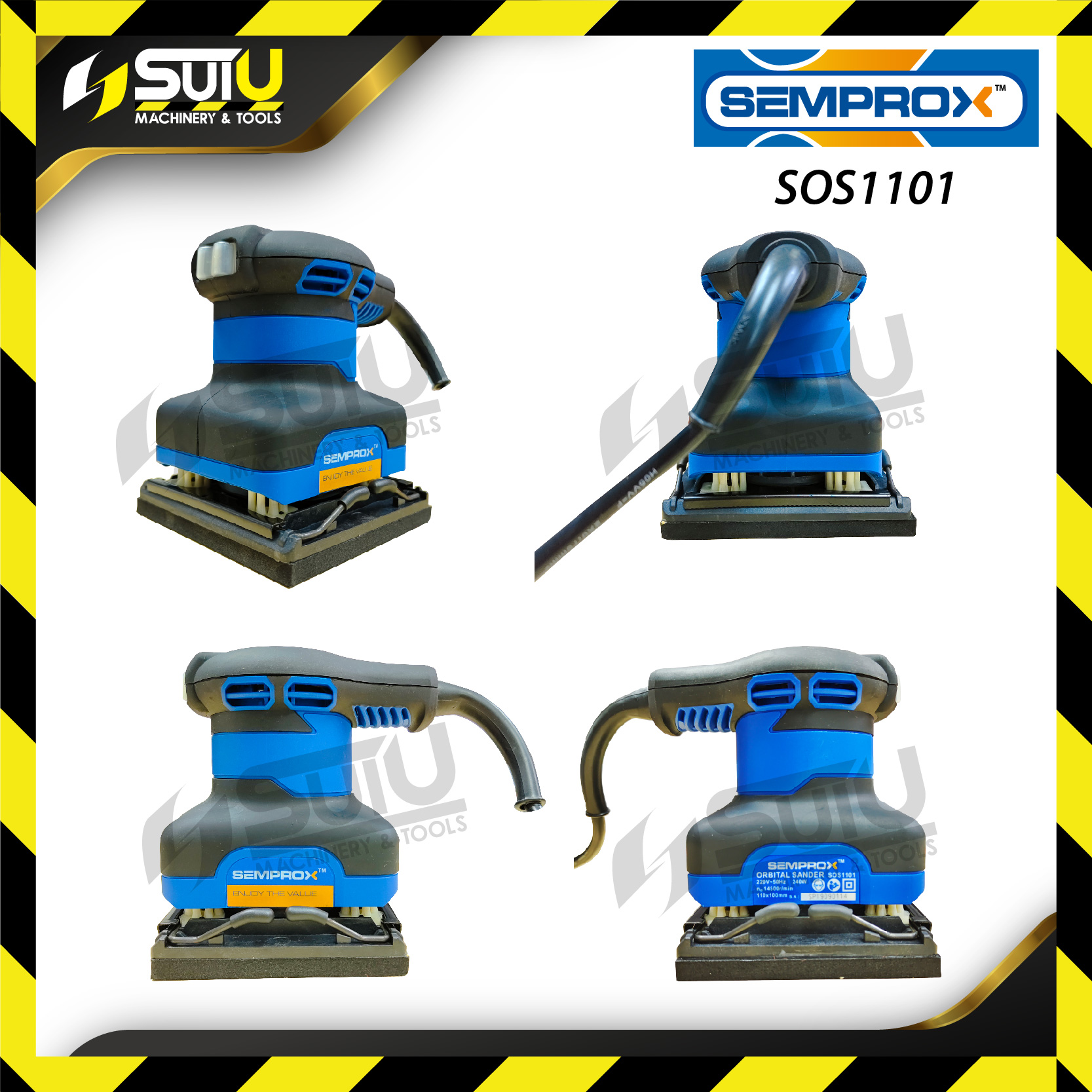 【RECOMMENDED】SEMPROX SOS1101 110 x 100mm Orbital Sander 240W | Shopee ...