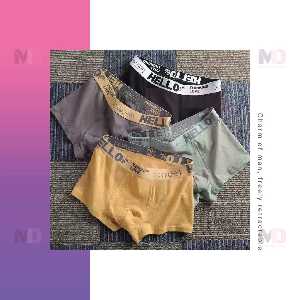《Mega Deal》Men's Boxer Cotton 5 In 1 Set underwear Lelaki Graphene ...