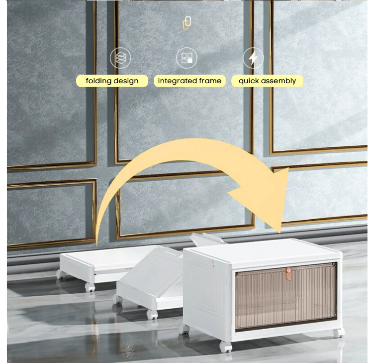 Luxury Home 6 Layers Foldable Storage Box Cabinet With Wheels Stackable ...