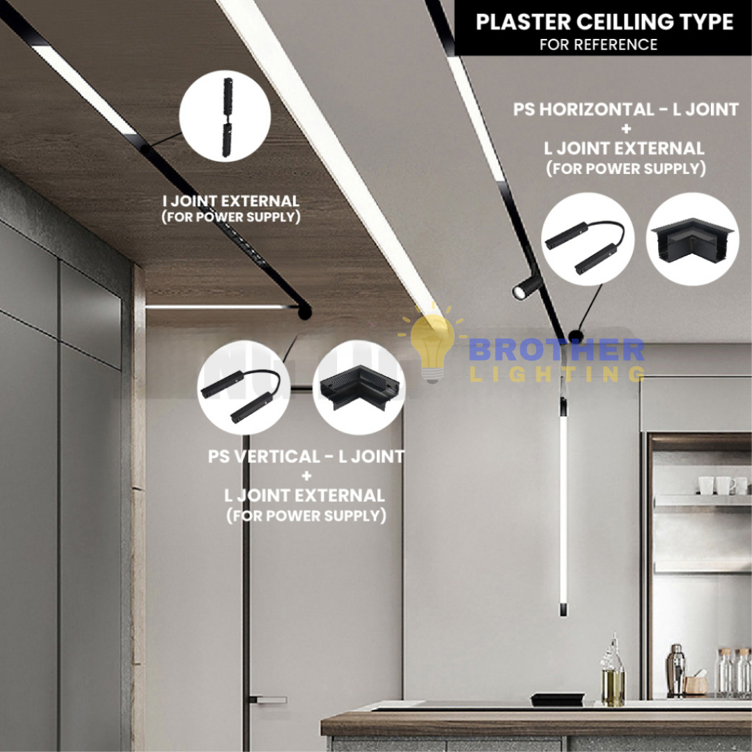 LED Magnetic Track Light Magnet Pendant Lamp Grille Folding Flood Spot ...