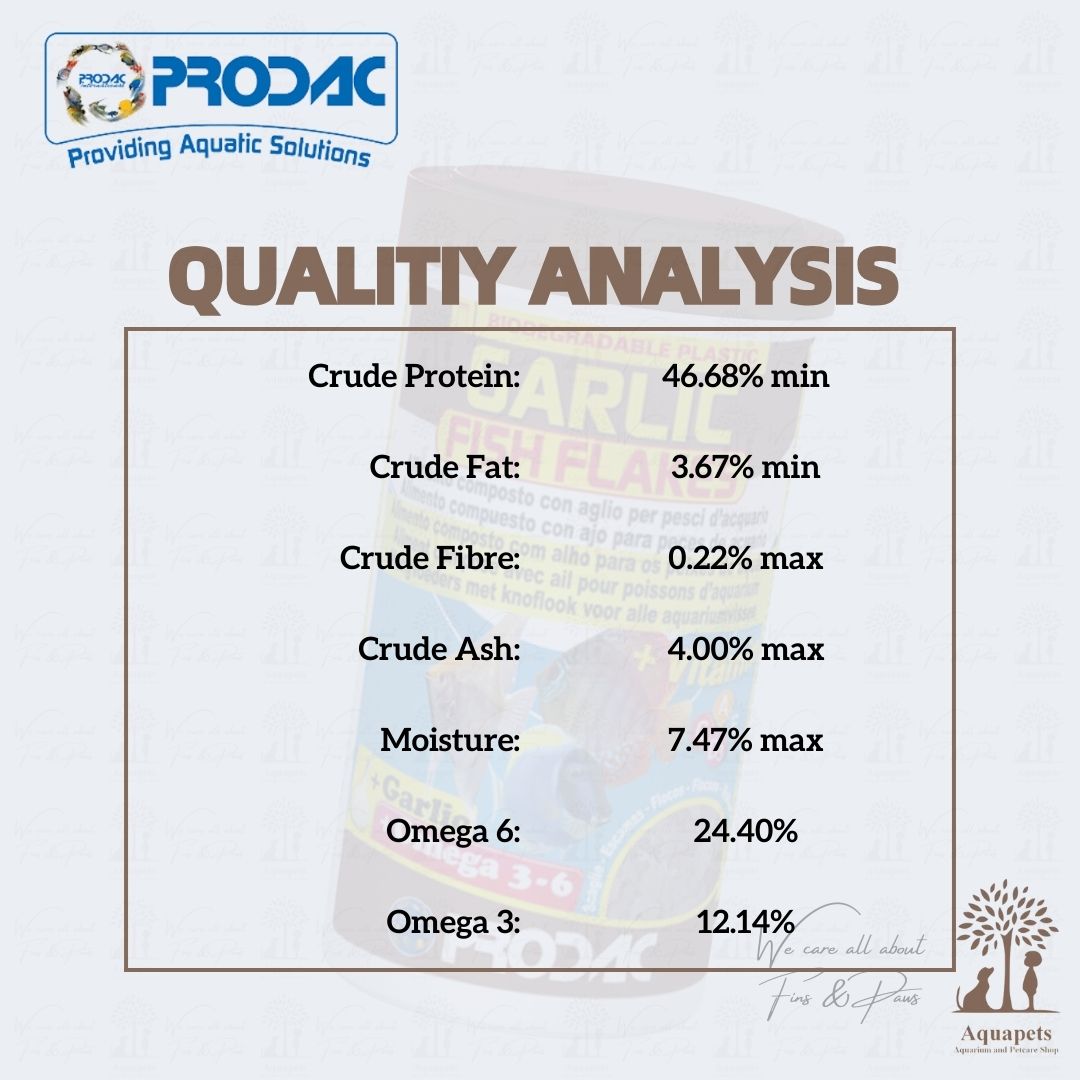 Prodac Garlic Fish Flakes 250mL - 50g / Makanan Ikan Tropika Tropical ...