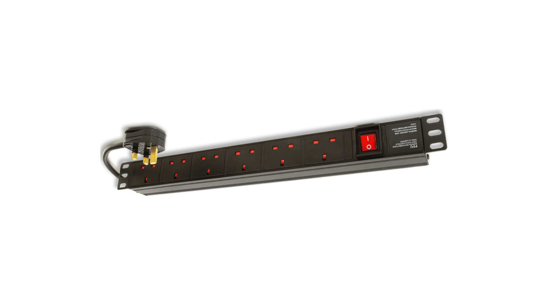 PDU Solid 6 Gang 19" 19 inch Server Rack Mount Power Distribution Unit ...