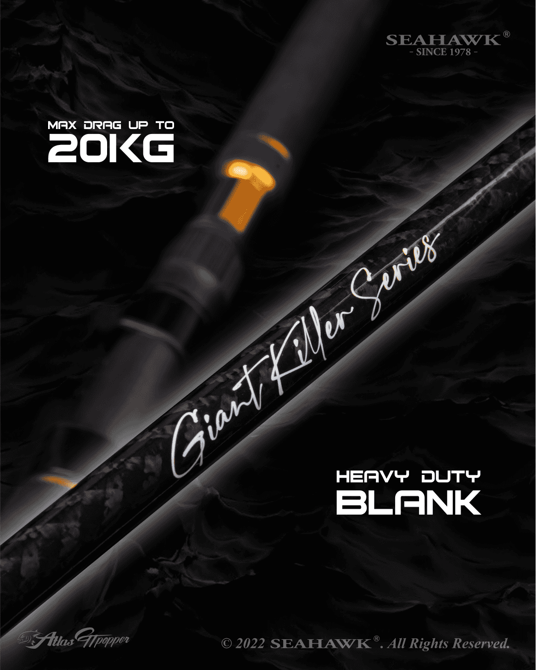 Seahawk Spinning Atlas GT Popper Fishing Rod With High Density EVA ...