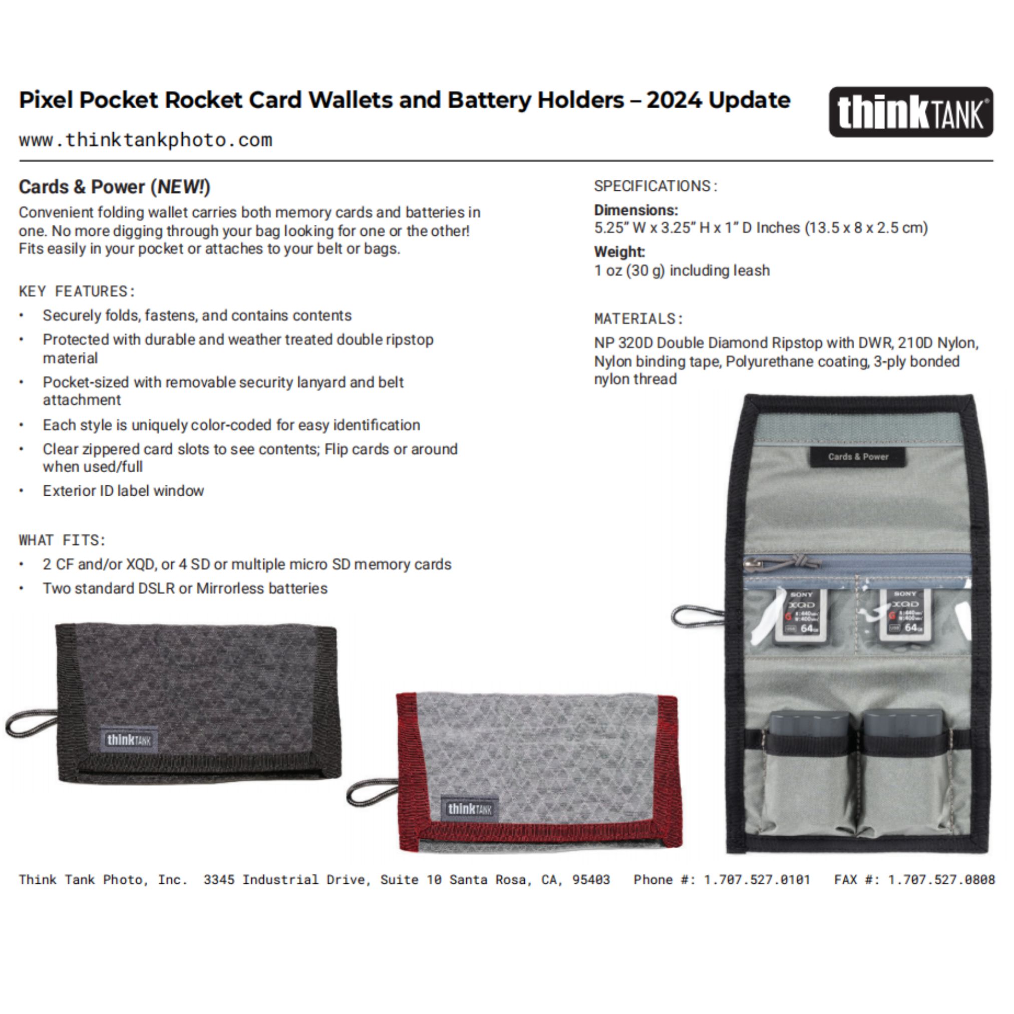 ThinkTank Pixel Pocket Rocket Card Wallets and Battery Holders - SECURE ...