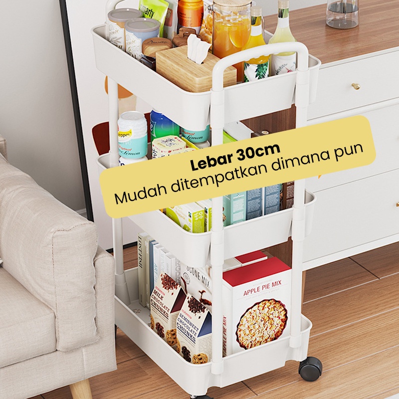 4-layer trolley living room kitchen trolley storage rack with wheels ...