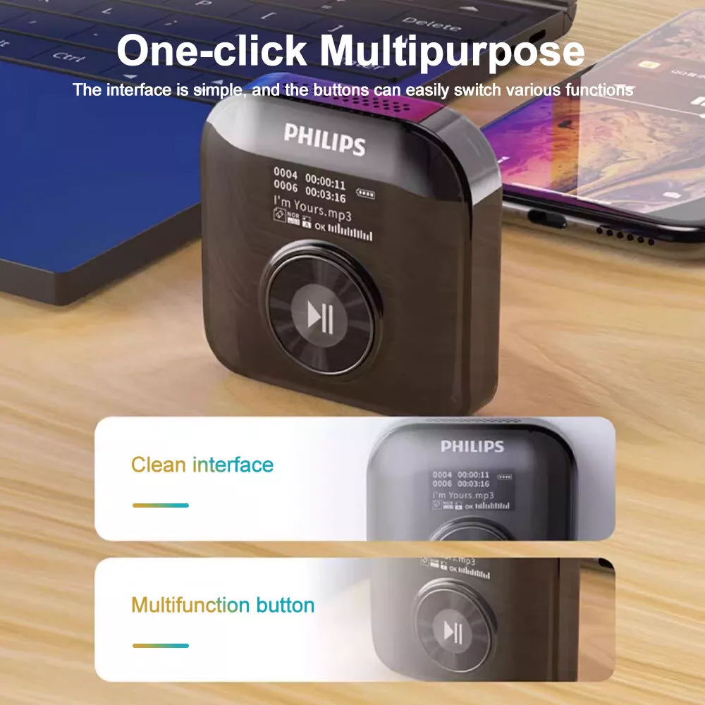 PHILIPS SA1618 Bluetooth MP3 Player with 32GB Memory, Fast Charging, 9h ...