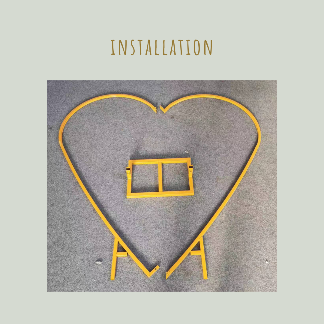 2m Gold Large Metal Heart Shape Wedding Backdrop Iron Love Arch Stand ...