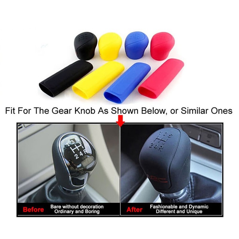 SILICONE WRC CAR GEAR KNOB HANDBRAKE Rubber Cover Hand Brake Auto ...