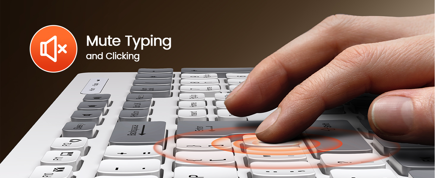 AULA AC308 Wireless Keyboard Mouse Set/ 2.4G Silent Full Size 108 Key ...