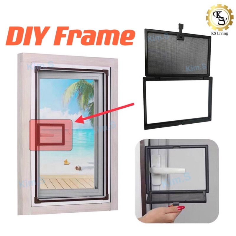 Kim.S DIY Frame Mosquito Netting Black Frame Mosquito Netting ...