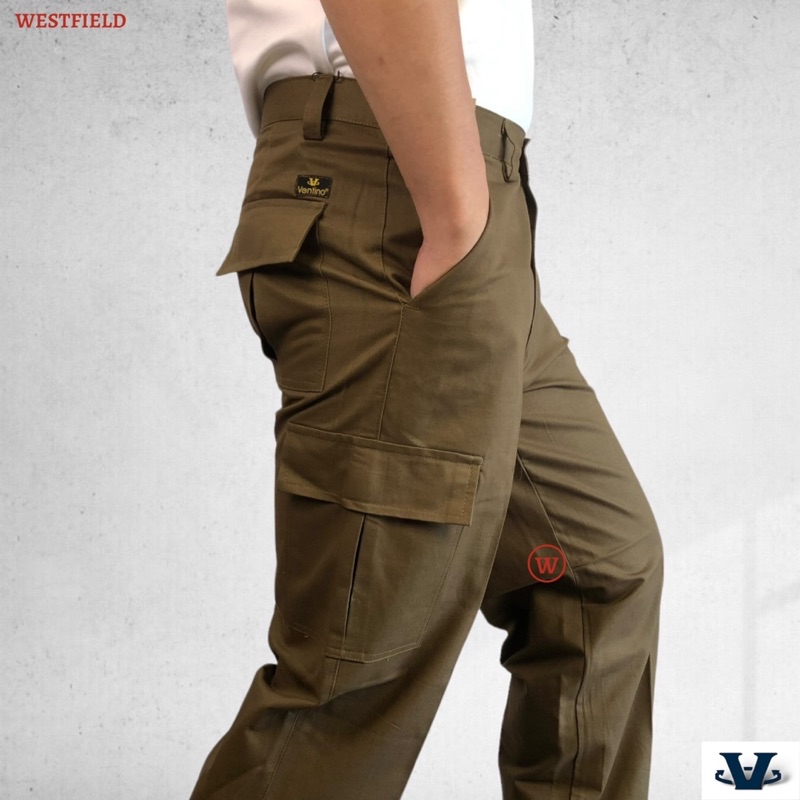 Ventine Men’s Straight Cut 6 Velcro Pocket Basic Cargo Work Long Pants ...