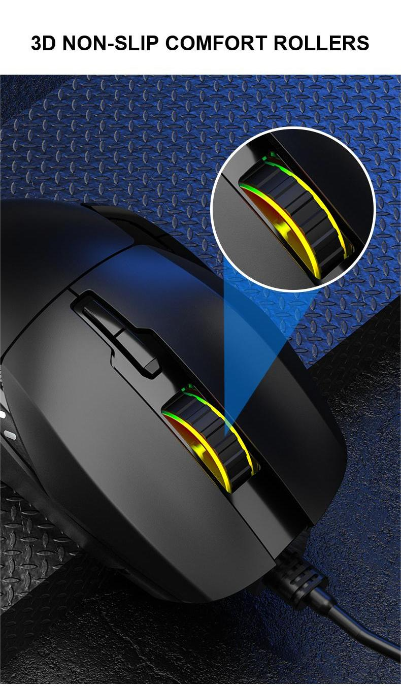 AULA F815 Wired Gaming Mouse 12800 DPI RGB 13 Backlit Modes & 6 Macro ...