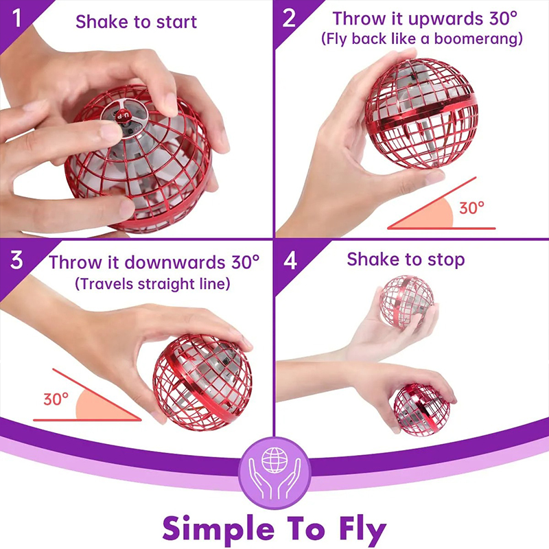 𝗡𝗢 𝗦𝗣𝗔𝗖𝗘 𝗟𝗜𝗠𝗜𝗧 》Flynova Pro LED 360° UFO Boomerang Spinner Fidget Fly Toys Bola Terbang 飞行球 NWD ...