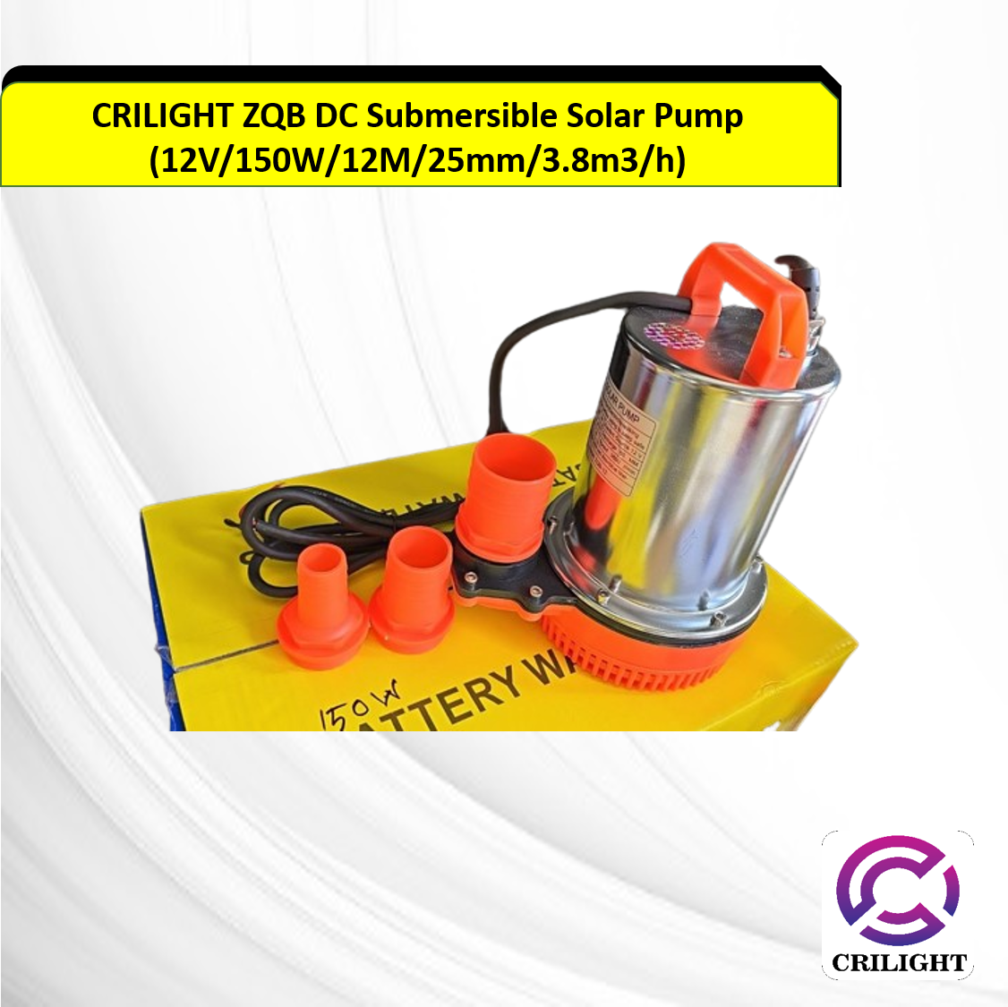 CRILIGHT ZQB DC Submersible Solar Pump PUMP AIR KEBUN TANGKI AIR 12V/24V/48V BATERI SOLAR ...