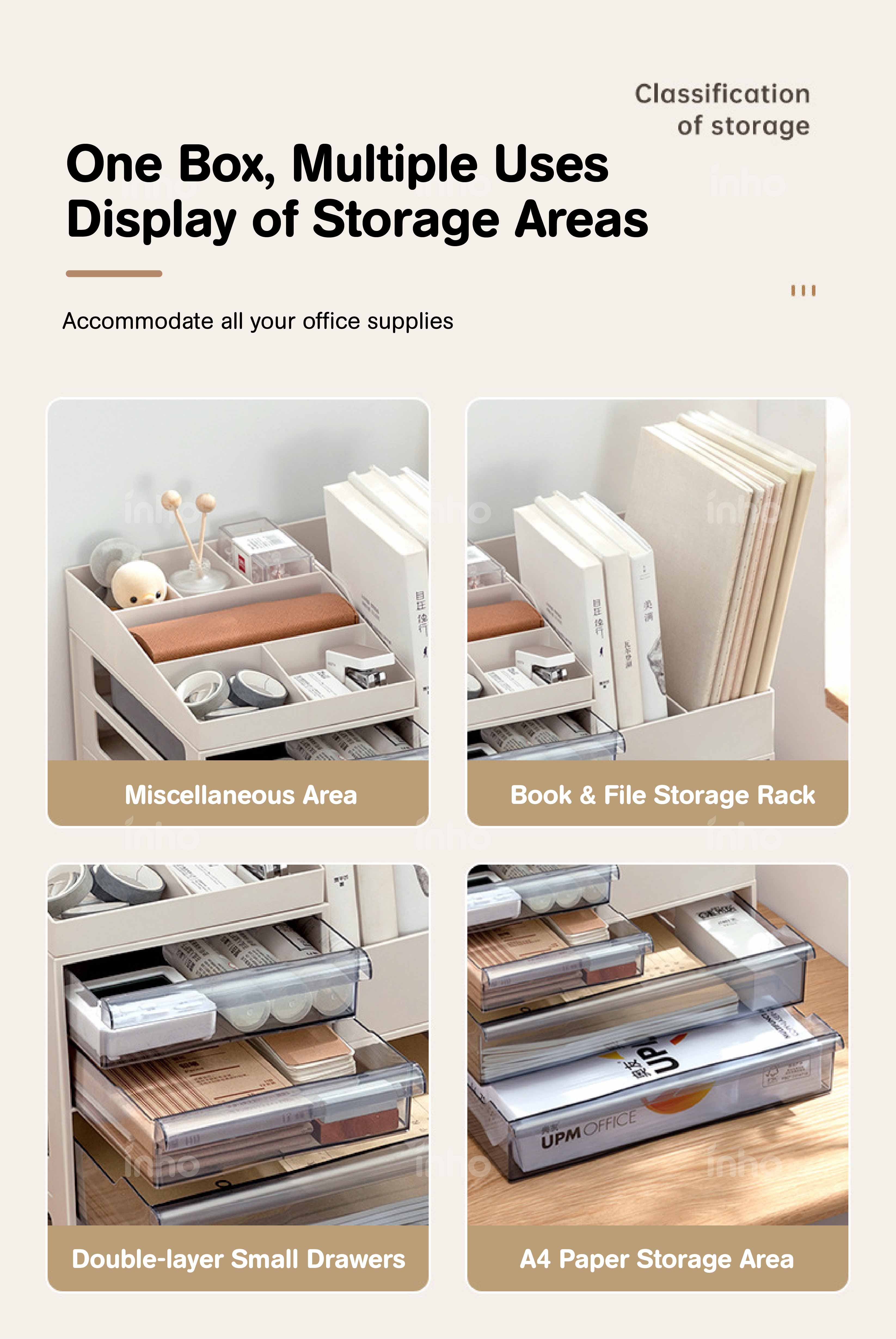 INHO Office Desktop File Storage Organizer Office Document File Rack ...
