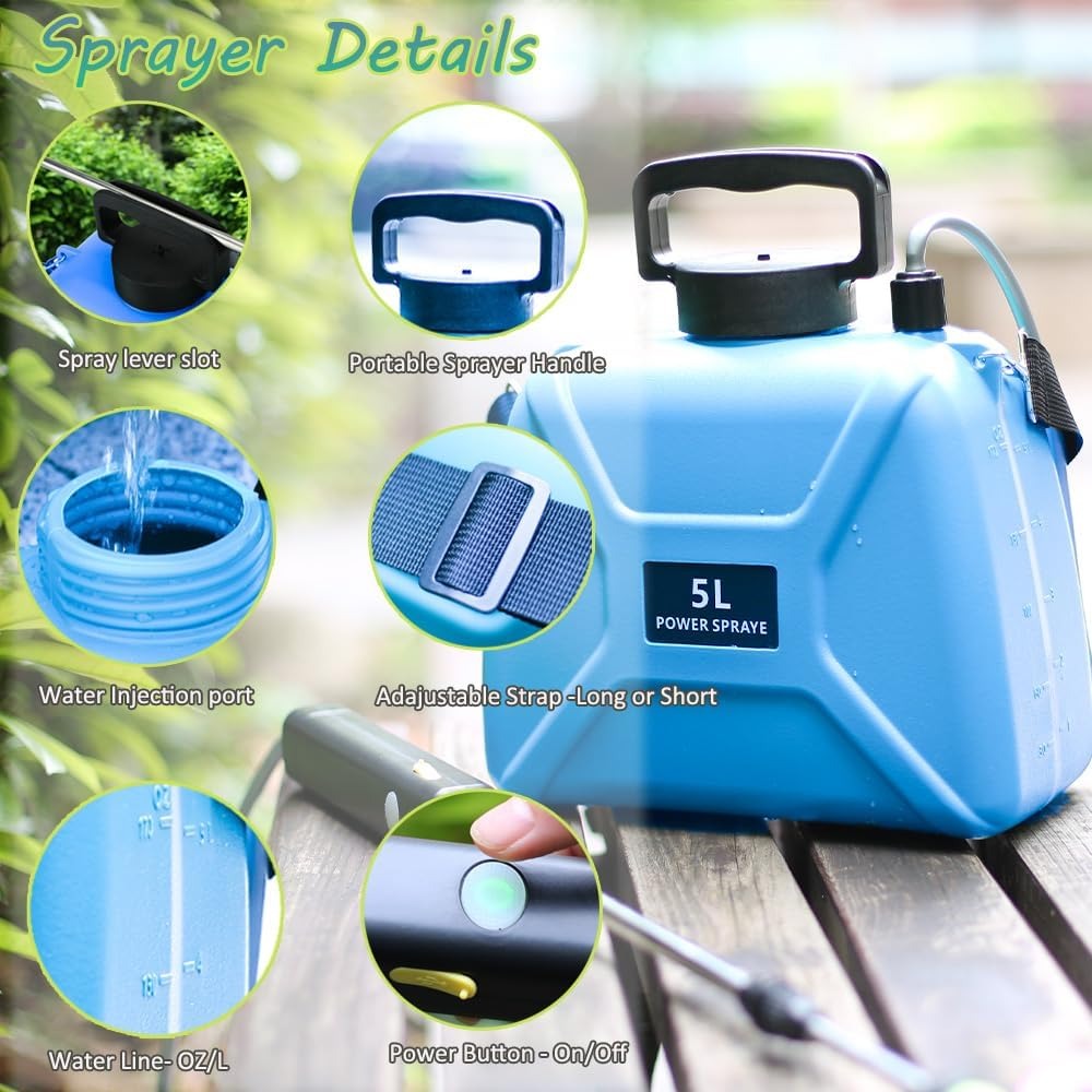 8L Rechargeable Electric Pump Chemical Sprayer Portable Powerful ...