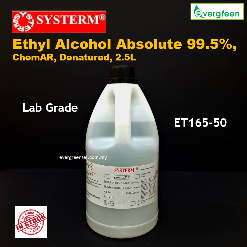 ( PROMO ) Ethanol absolute 99.5%(w/w), denatured, ChemAR (Alcohol), 2.5L | Shopee Malaysia