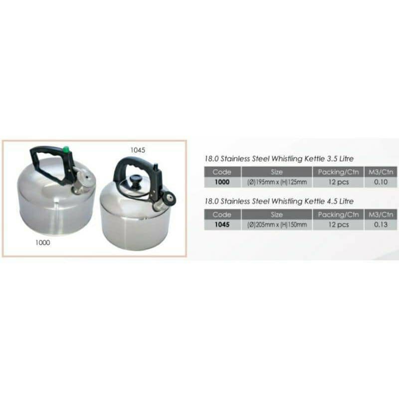 ZIRAFAH STAINLESS STEEL WHISTLING KETTLE Stainless Steel Traditional ...