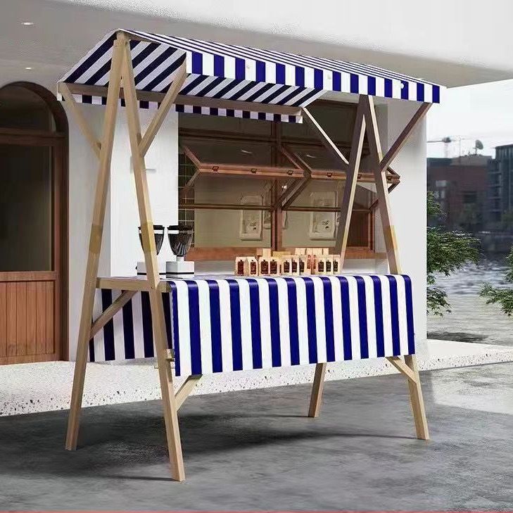 Solid wood celebrity booth display rack folding table market night ...