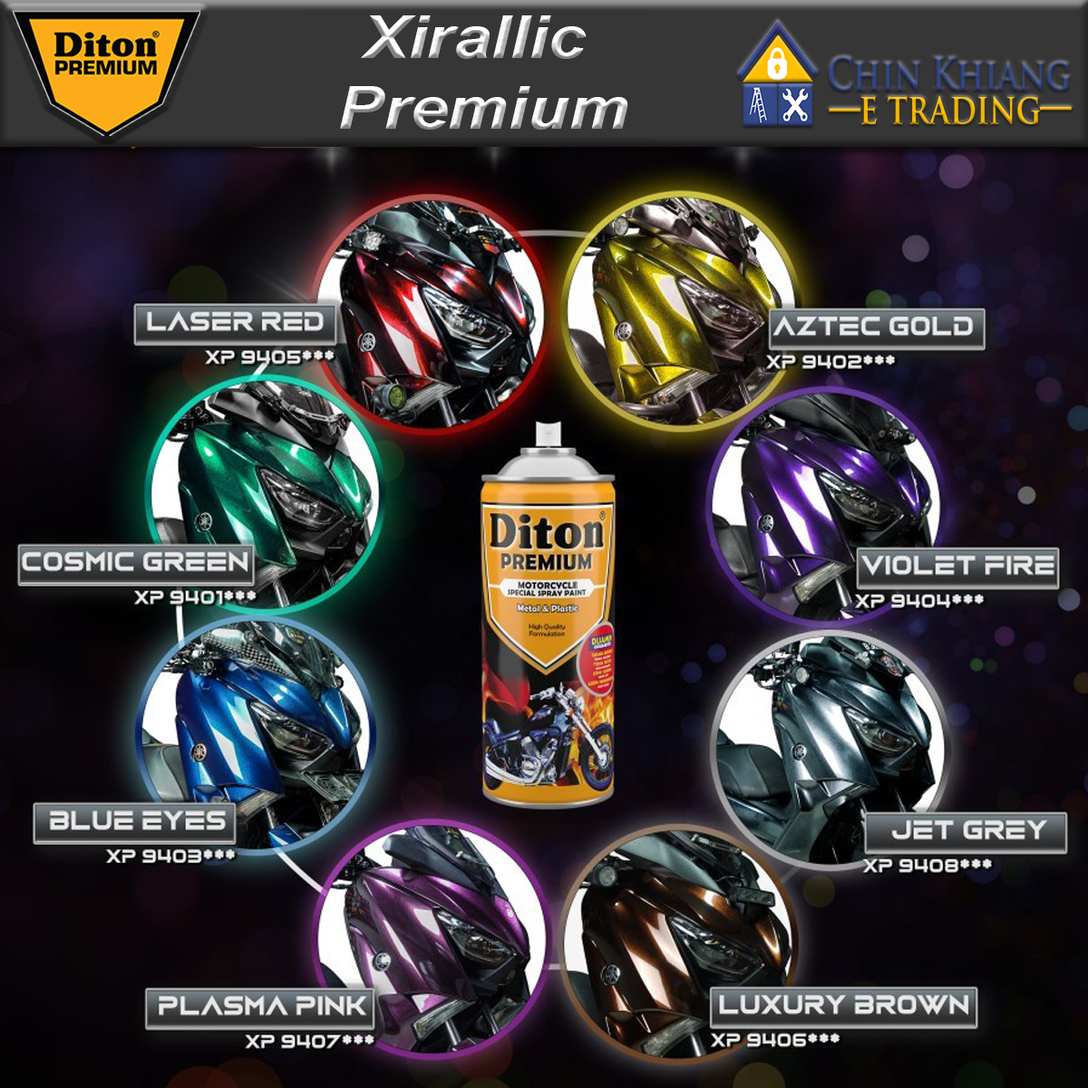 Diton Premium Xirallic Premium Color XP9405 Laser Red 400ml | Shopee ...