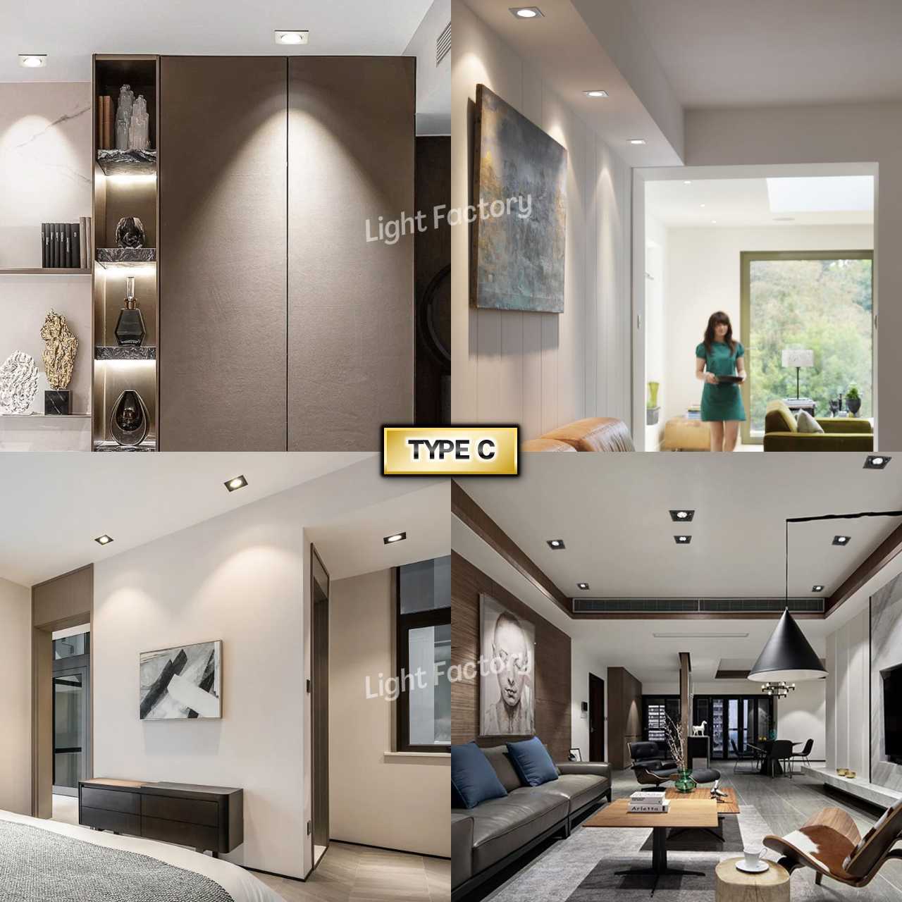 Eyeball Fitting GU10 MR16 Recessed Casing Round / Square Eyeball Frame ...