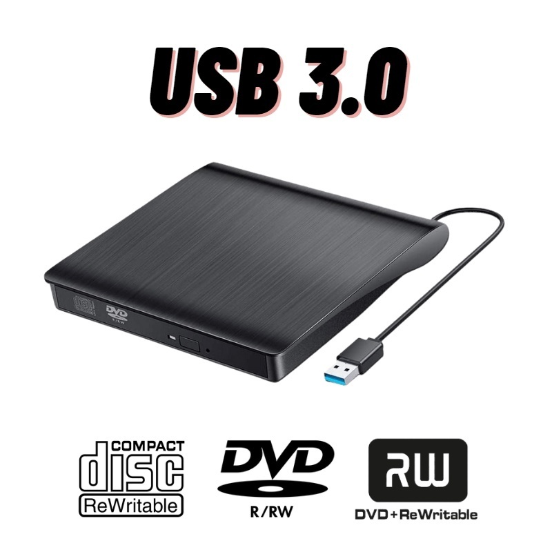 2.0 / 3.0 USB Slim Portable External DVD Player Optical Drive DVD CD-RW ...