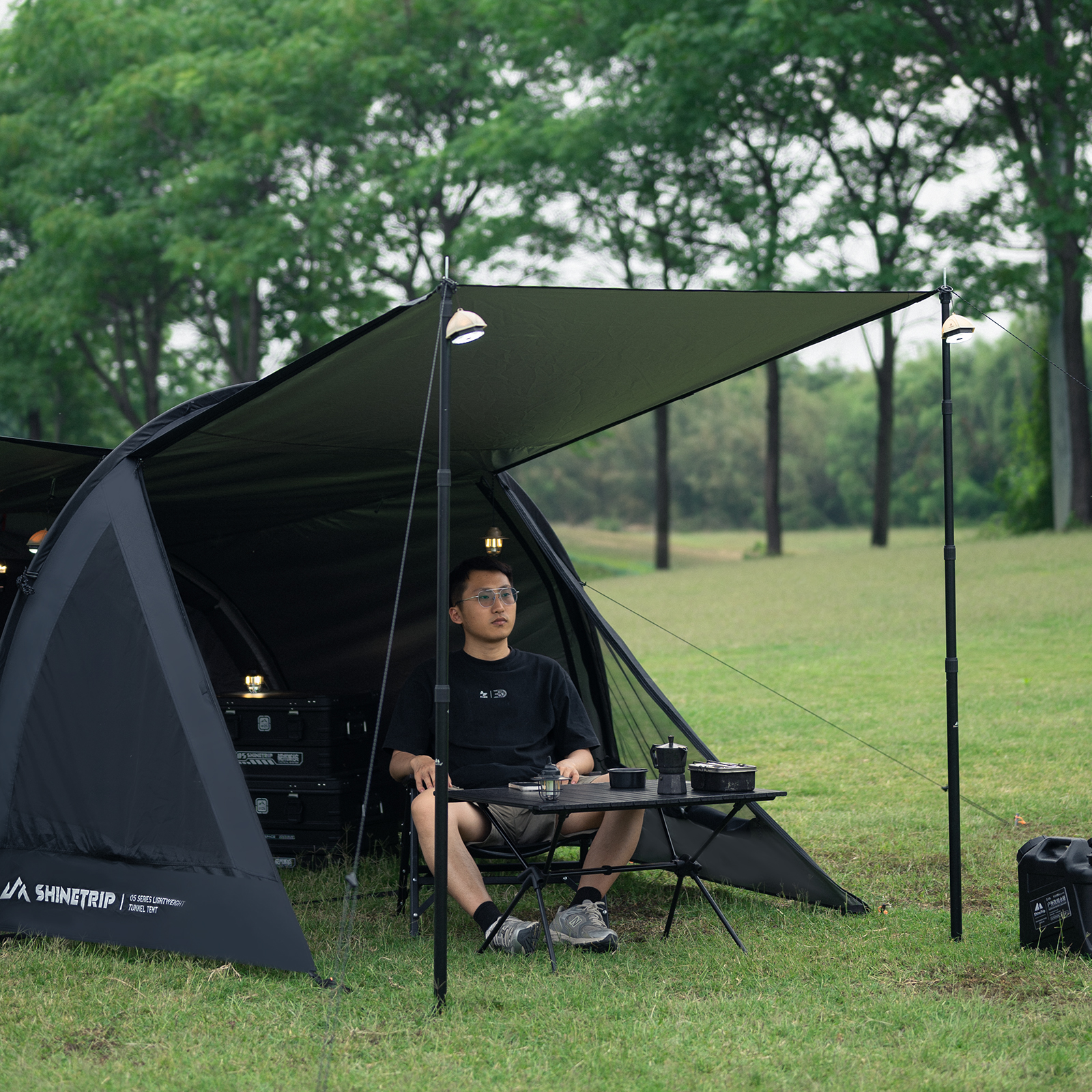 Shinetrip 05 Series Tunnel Tent 1 Room 1 Living Hall Extendable Tarp ...