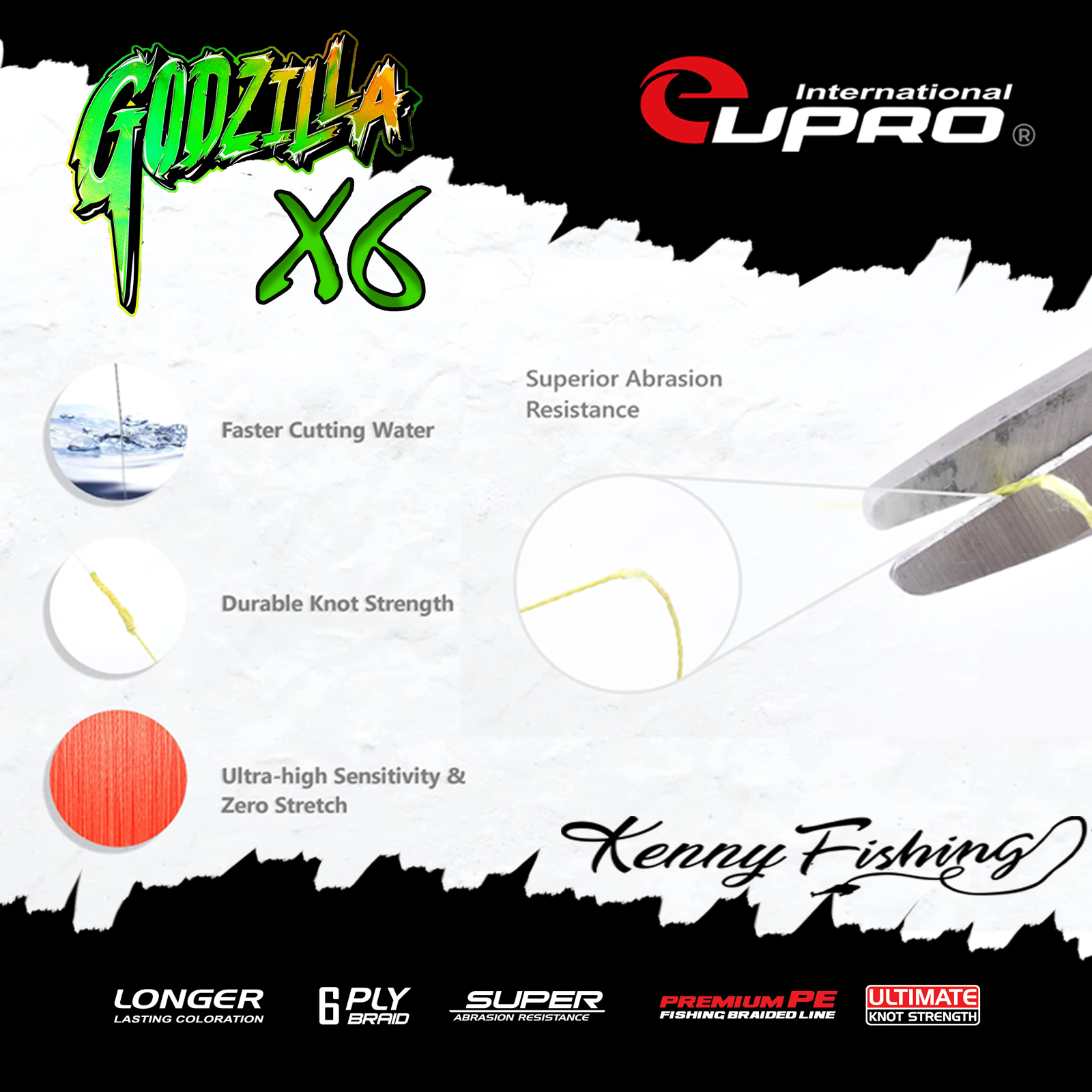 2024 New EUPRO GODZILLA X6 100M 100% Braided Line Braid Fishing ...