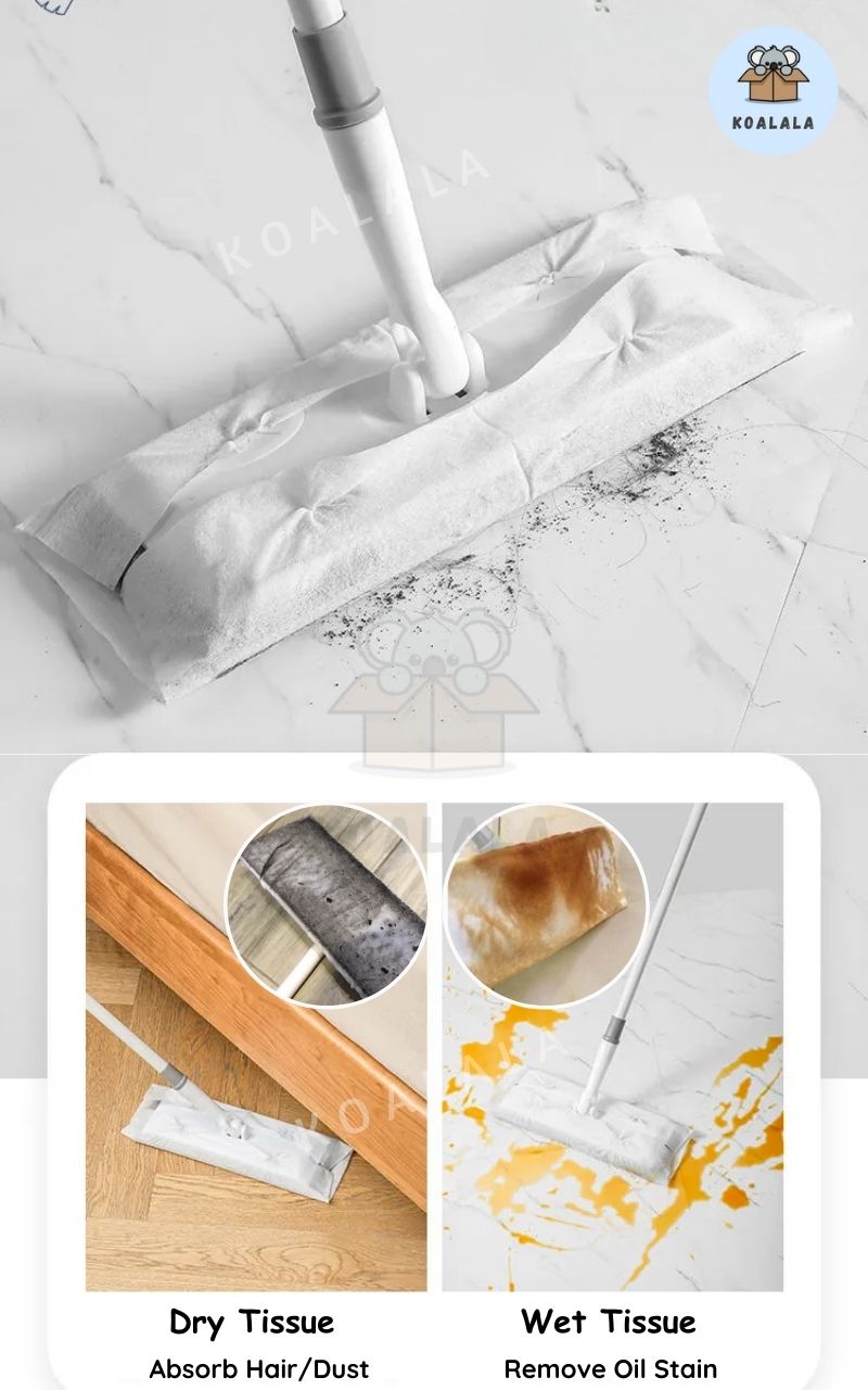 Electrostatic Flat Mop Tisu Pengelap Lantai Mop Tisu Dust Removal Paper ...