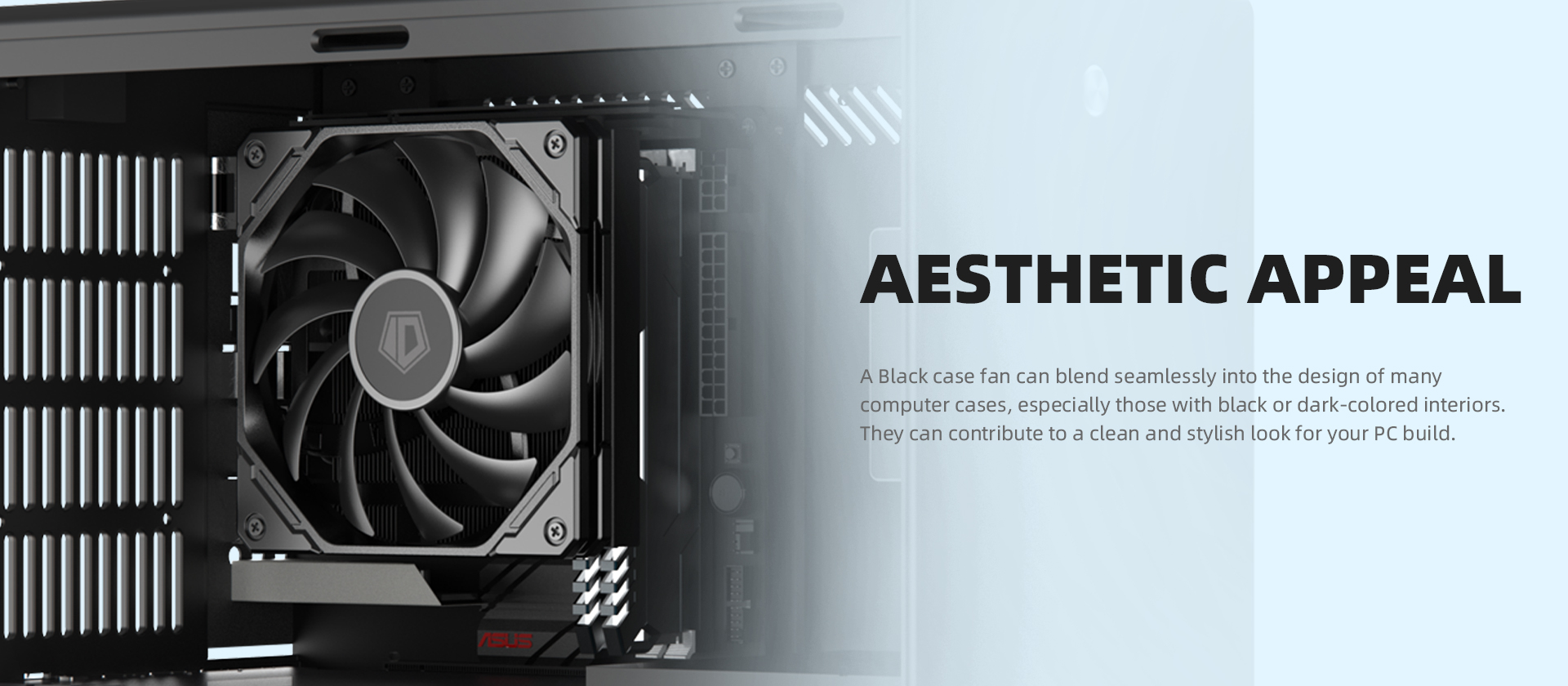 ID-COOLING TF-12015 12cm Casing Thin Fan ( 15mm ) 4pin PWM Black SLIM ...