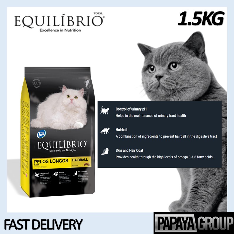 EQUILIBRIO Cat Dry Food / Kitten / Adult Hairball 1.5kg | Shopee Malaysia