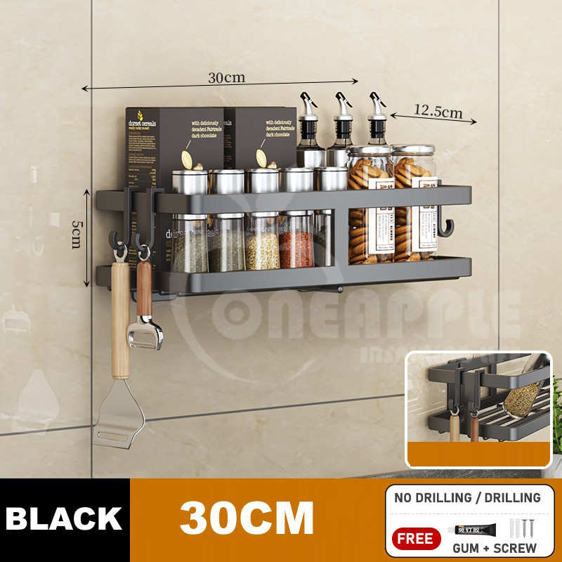 ONEAPPLE.MY 30/40/50cm Wall-Mounted Seasoning Condiment Wall Multi ...