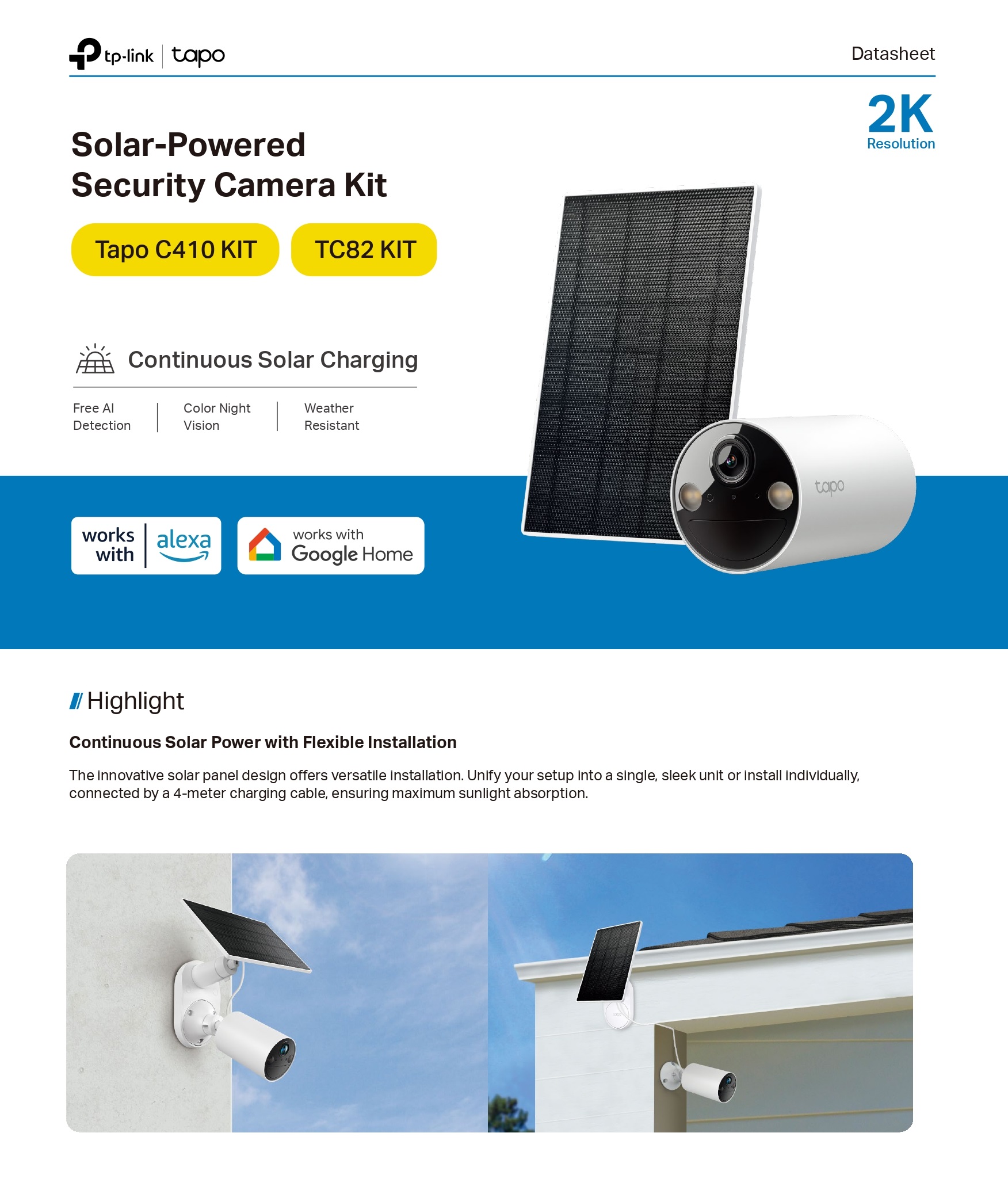 TP-LINK TAPO C410 / TAPO C410 KIT (SOLAR-POWERED) SMART WIRE-FREE 2K ...