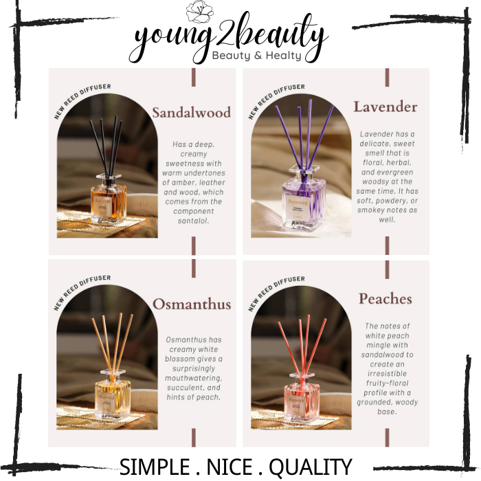 Essential Oil Reed Diffuser Room Fragrance Aromatherapy Aroma Diffuser ...