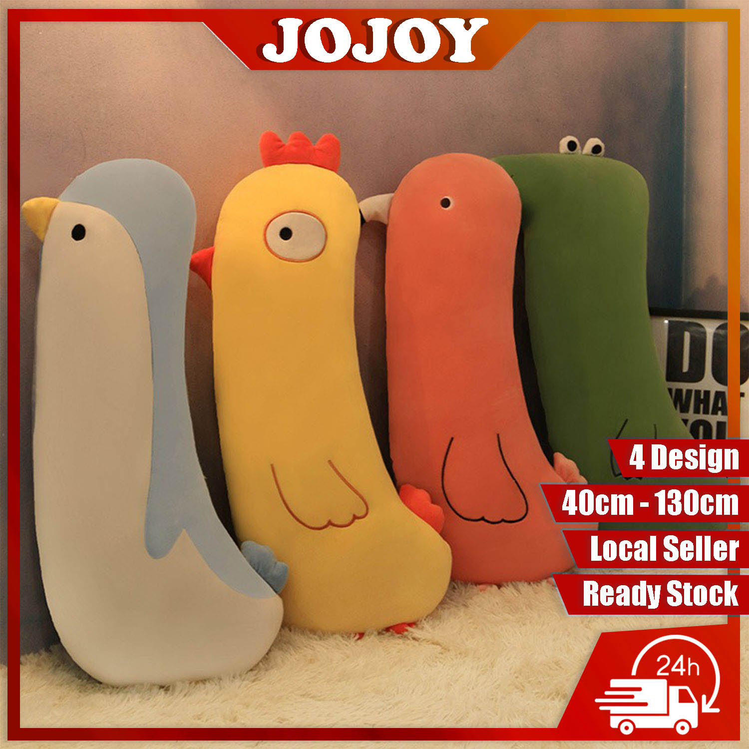 JOJOY 40 60 90 110 130cm Animal Bolster Plush Patung Binatang Peluk ...