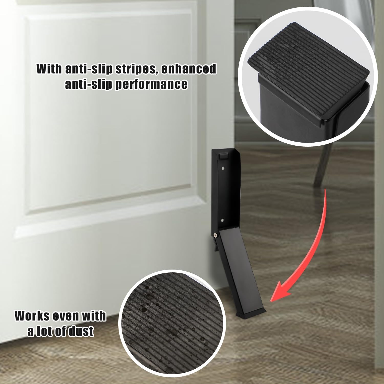 No Drill Door Stoppers For Bottom Door Holder Foot Control Stainless ...