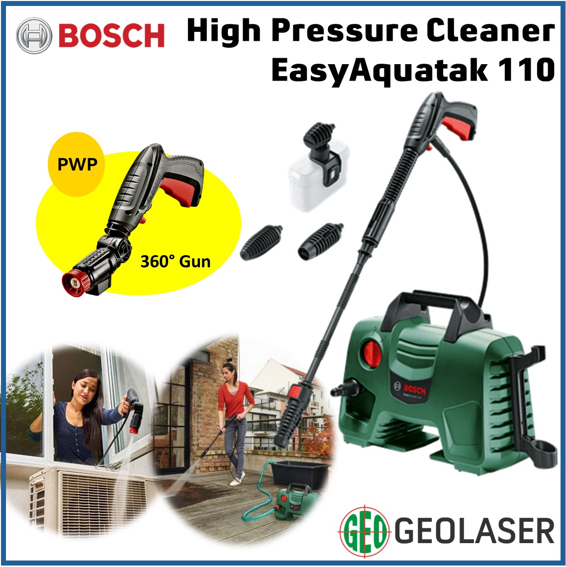 Bosch EASY AQUATAK 110 Water Jet Pressure Washer 110 Bar With Detergent ...