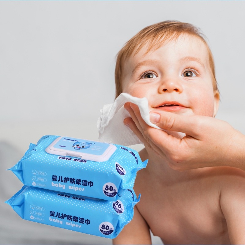 Disposable Fragrance Free Baby Hand Wipes Portable Water Drop Blue Wet ...