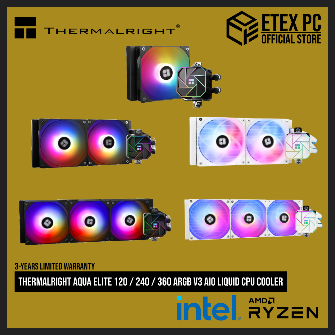 Thermalright Aqua Elite 120 / 240 / 360 ARGB V3 AIO Liquid CPU Cooler ...