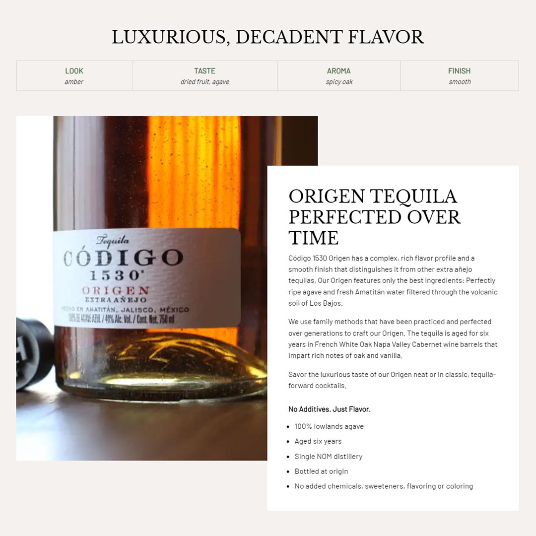 Codigo 1530 Extra Anejo Origen Mexico Tequila - with Codigo Ice Stamp ...