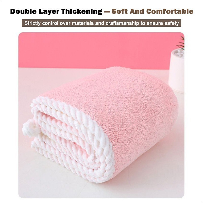 DHC-01 Soft and Comfortable Thickened Coral Fleece Towel Serap Pantas ...