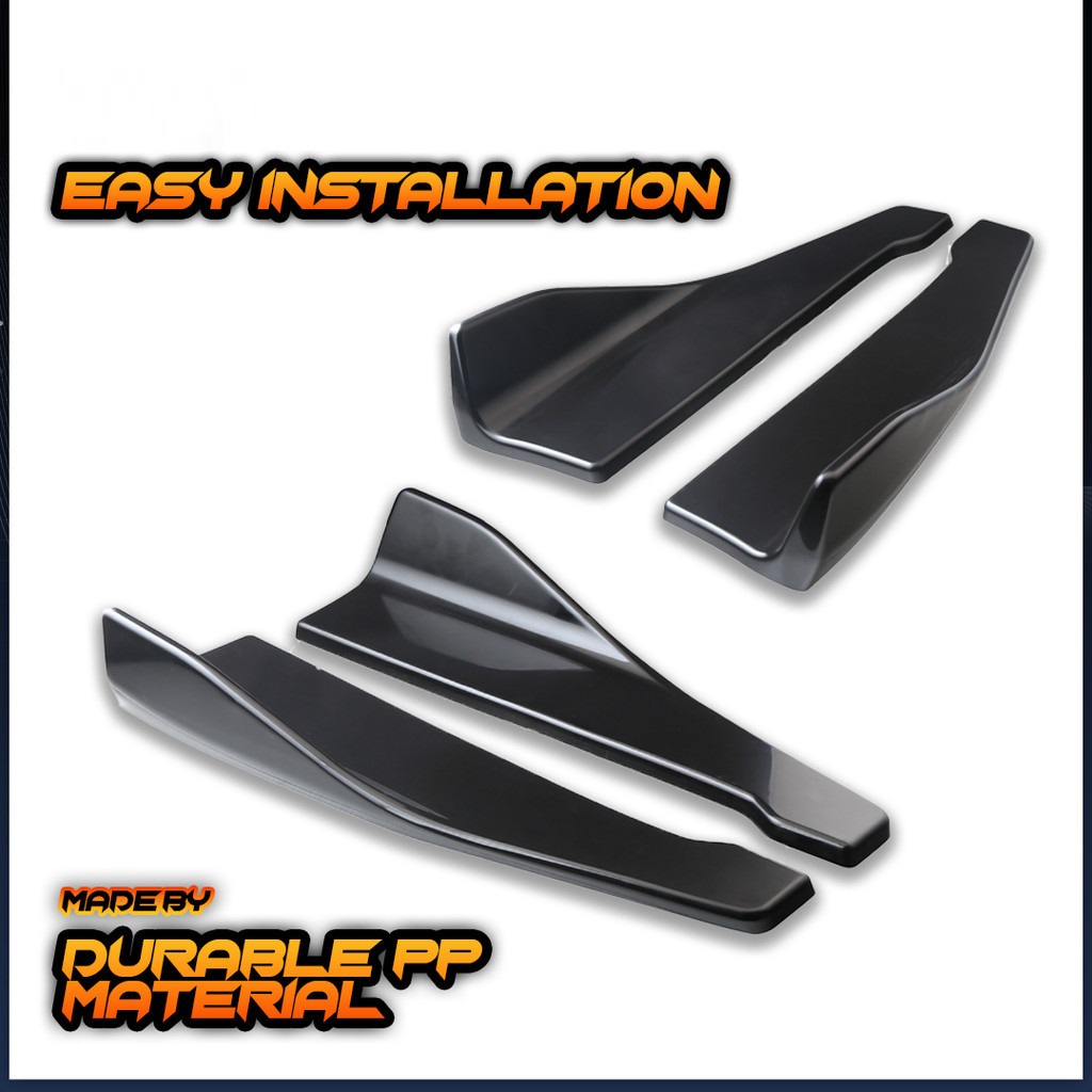 Universal Car Bumper Spoiler Rear Lip Side Skirt Rocker Wings 35cm ...