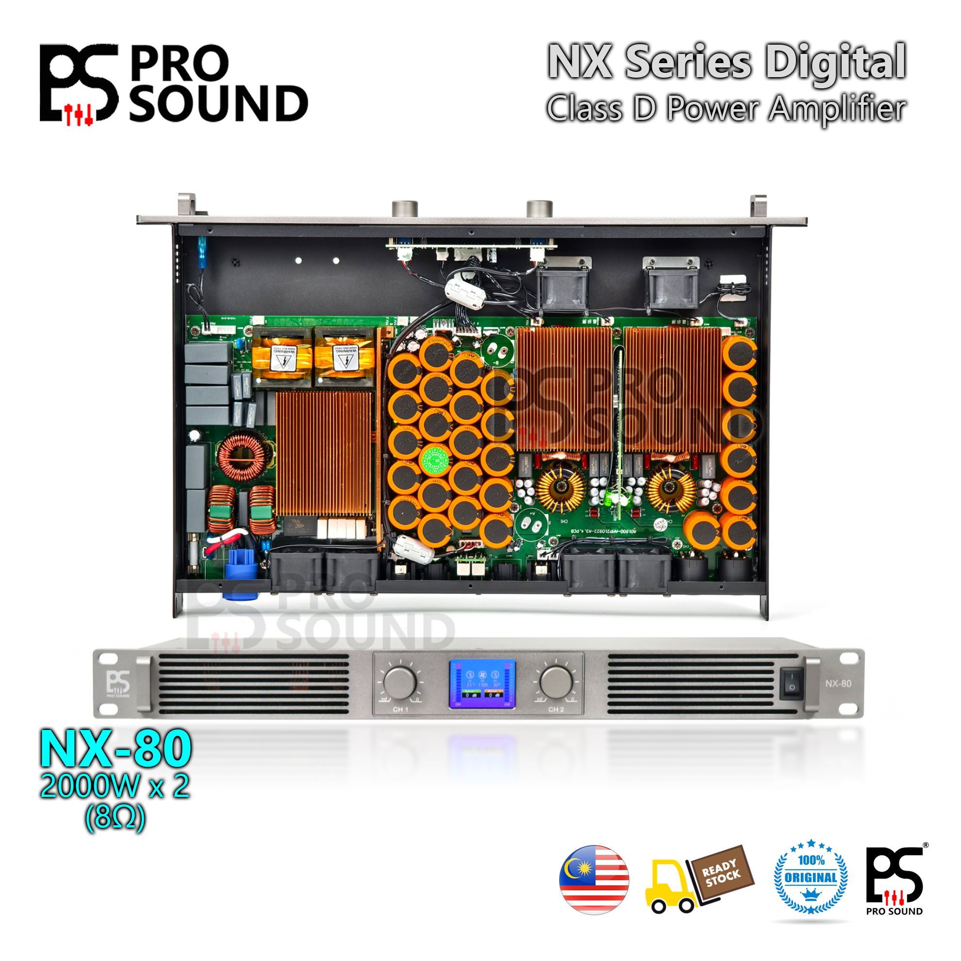 PS Pro Sound NX Series Professional 2CH Power Amplifier Digital Power Amp (Ready Stock In ...