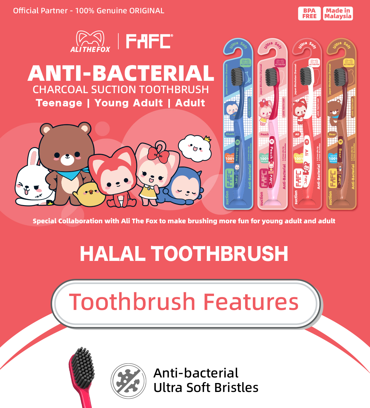 FAFC Ali The Fox Teenage/Adult Anti-Bacterial Charcoal Suction ...