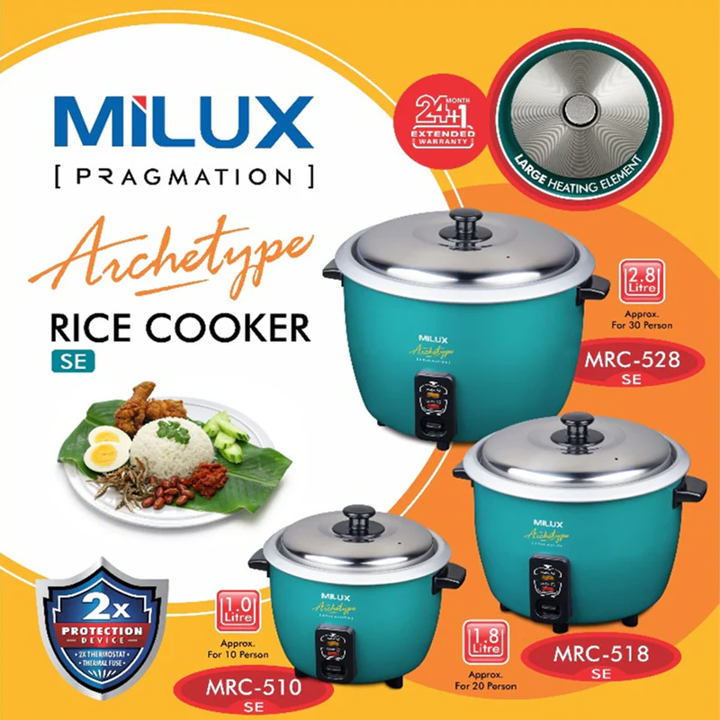 *FREE KITCHEN TOWEL* Milux Electric Rice Cooker MRC-510SE (1.0L) / MRC ...