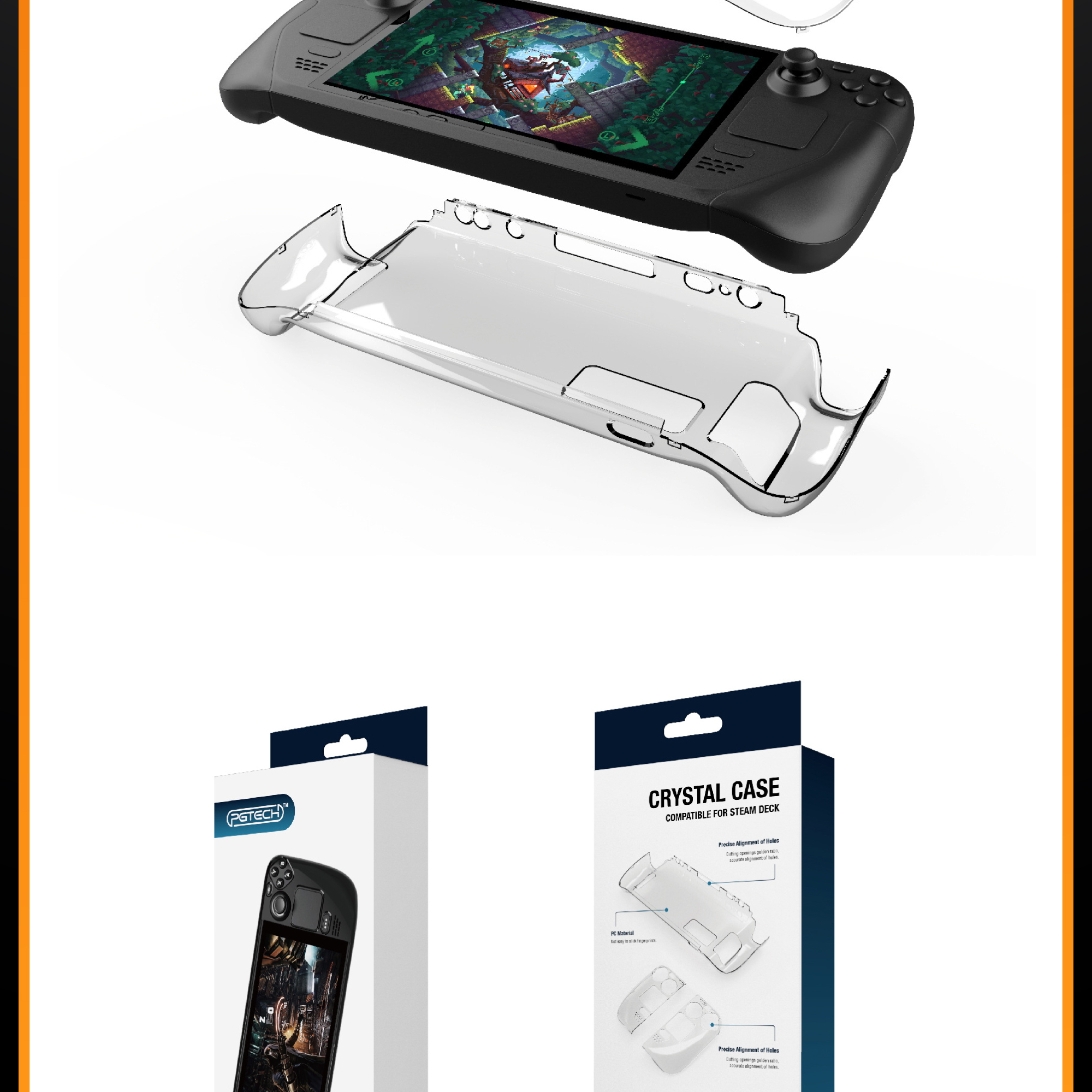 PGTECH Steam Deck OLED Crystal Case Cover Protection Cover Steamdeck Hard Shell GP-806 | Shopee ...
