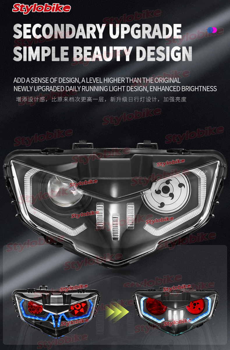 HPMP Y15 LC135 V8 LED Headligh Lampu Depan Y15ZR V2 LC 135 V8 Head Lamp Front Lamp Sharingan ...