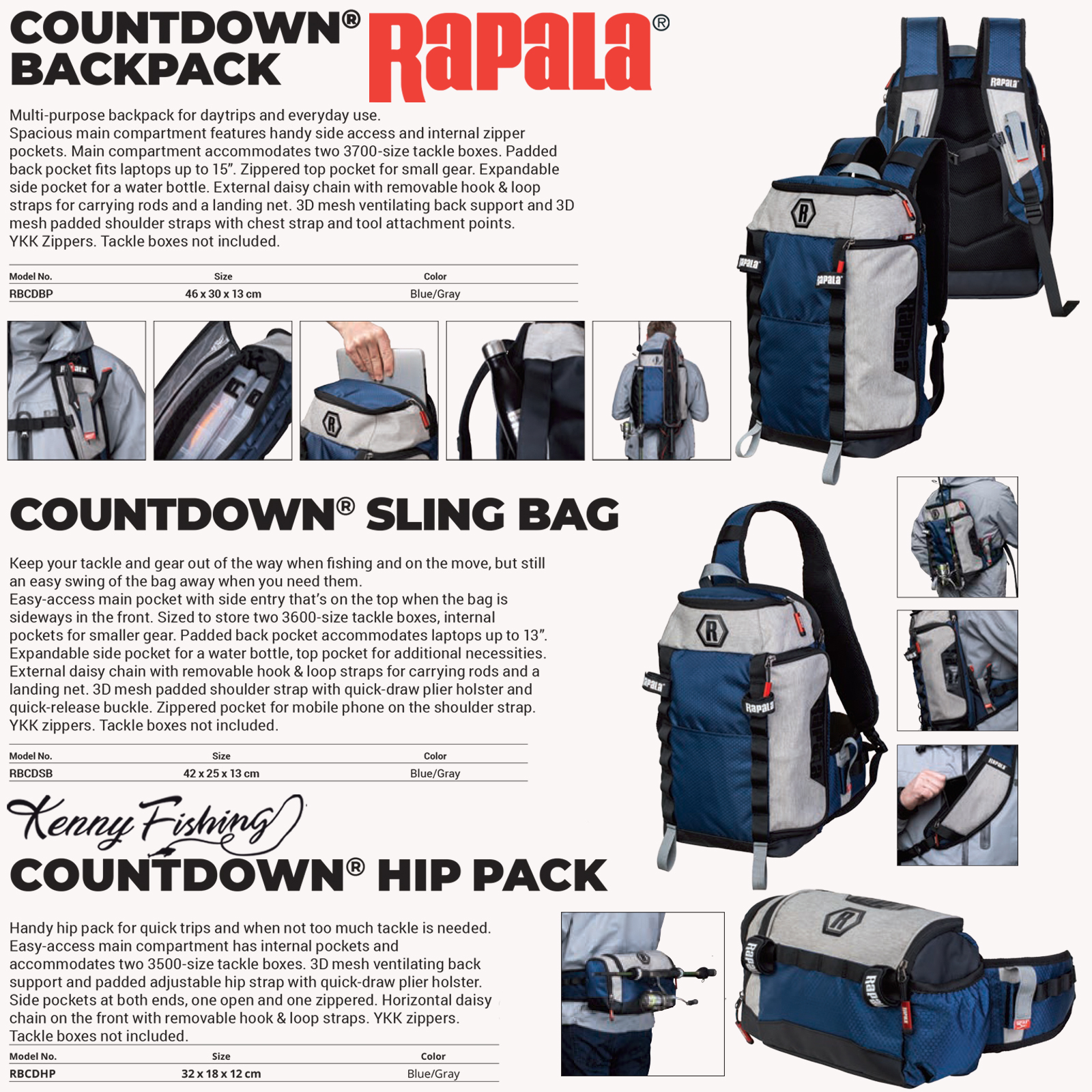 RAPALA Countdown Bag Backpack Sling Bag Hip Pack Tackle Tool ORIGINAL ...